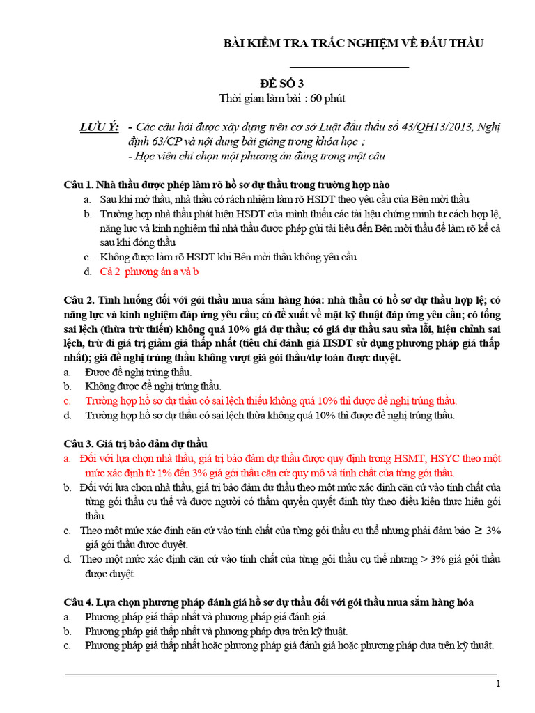 Ktra 60 Phút S - 3 | PDF