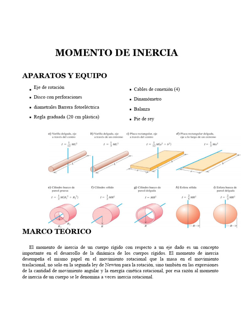 Momento - de - Inercia | PDF | Esfuerzo de torsión | Rotación