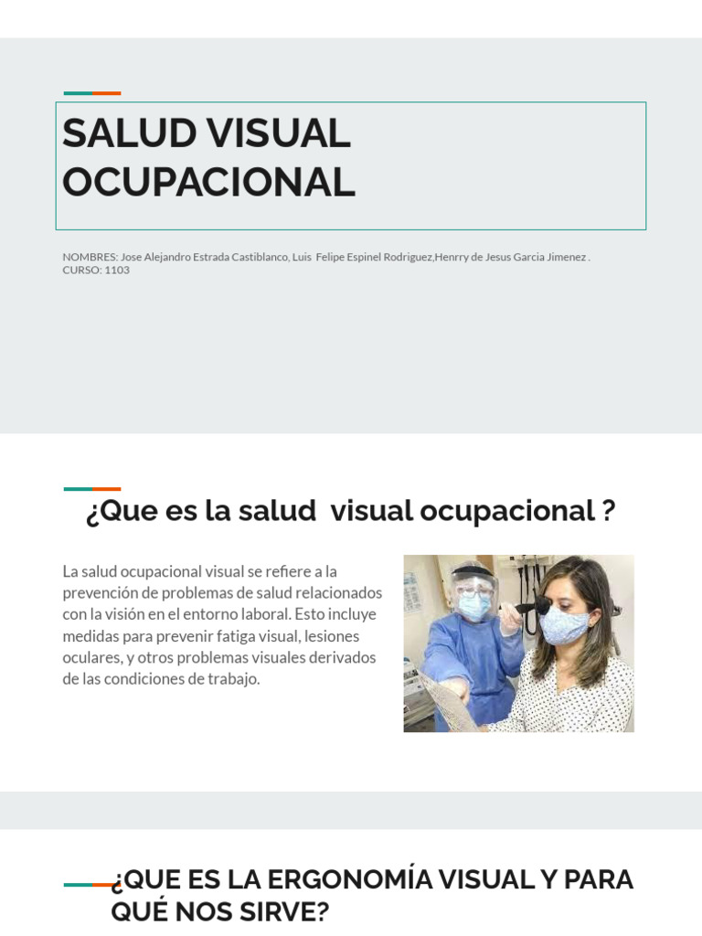Salud Visual Ocupacional | PDF | Crecimiento personal y profesional ...