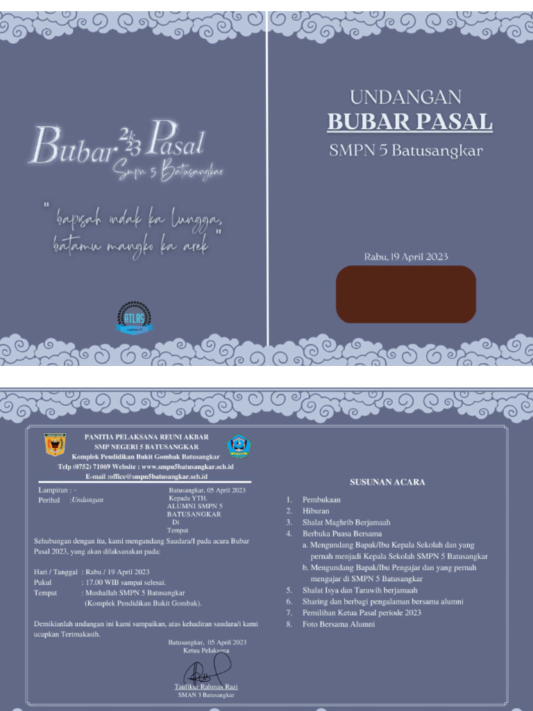 Undangan Bubar Pasal 2023 | PDF