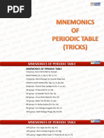 Mnemonics of Periodic Table | PDF