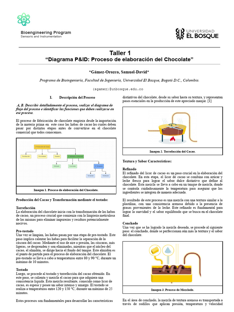Taller Diagrama P&ID - Proceso de Elaboración Del Chocolate | PDF ...