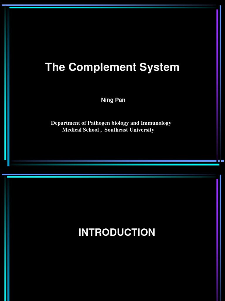 The Complement System: Ning Pan | PDF | Complement System | Cell Biology