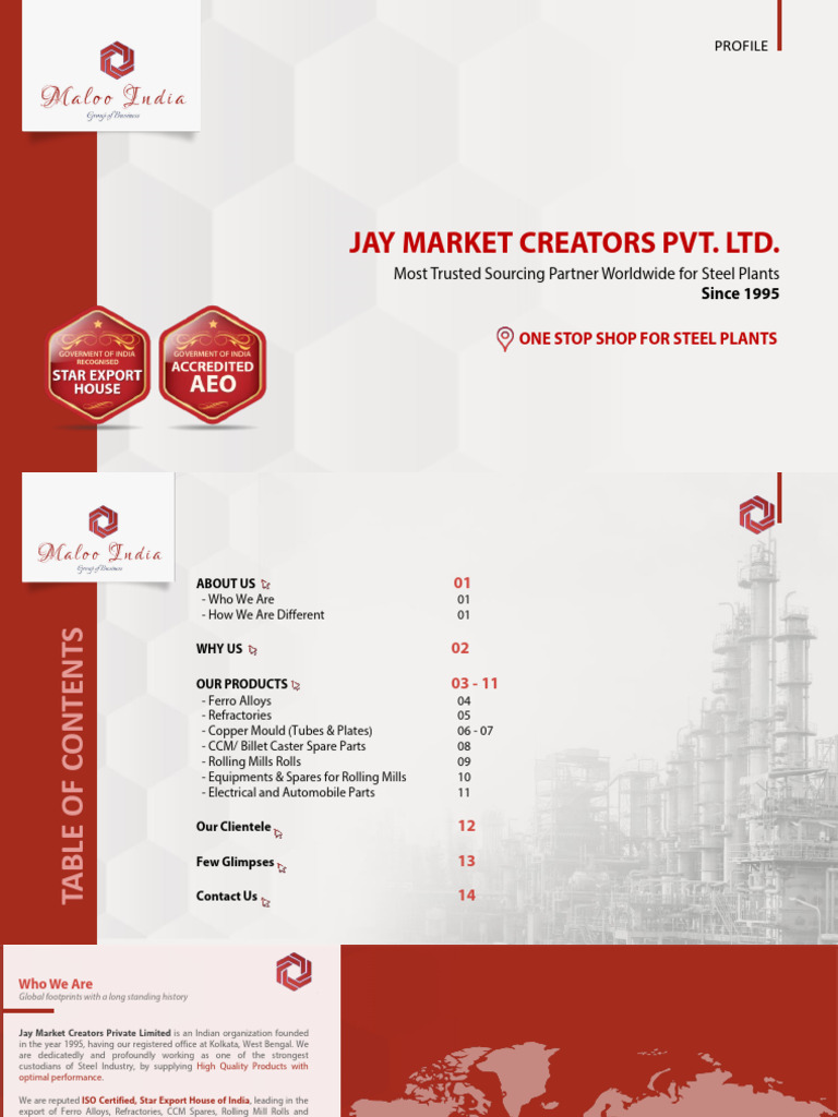 Maloo India Profile Jay Market Creators P LTD | PDF | Chromium | Manganese