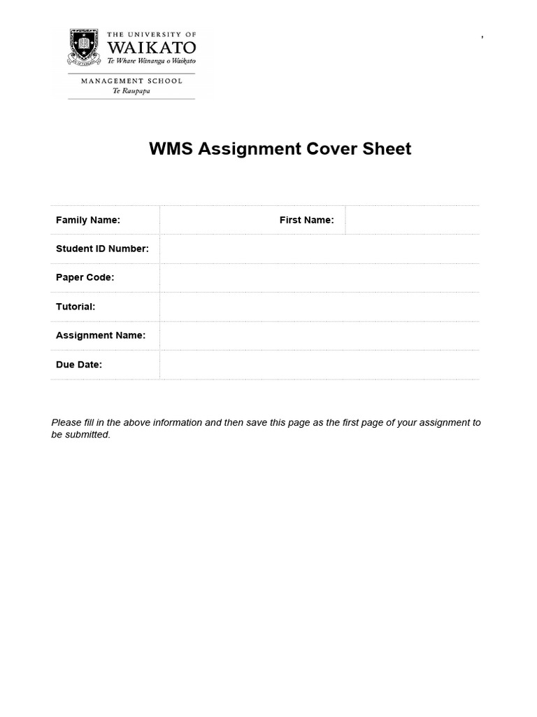 WMS Assignment Cover Sheet | PDF | Language Arts & Discipline | Computers