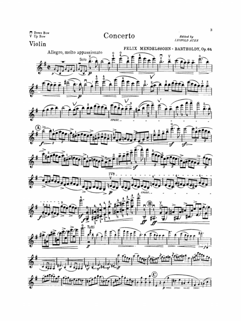 Violin Solo - Violin Concerto, Op.64 (Mendelssohn) - Compressed | PDF