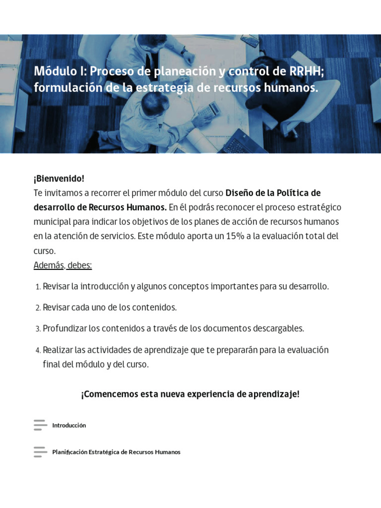 Modulo-I-Proceso de Planeación y Control de RRHH-D3 - C2 | PDF | Gestión de recursos humanos ...