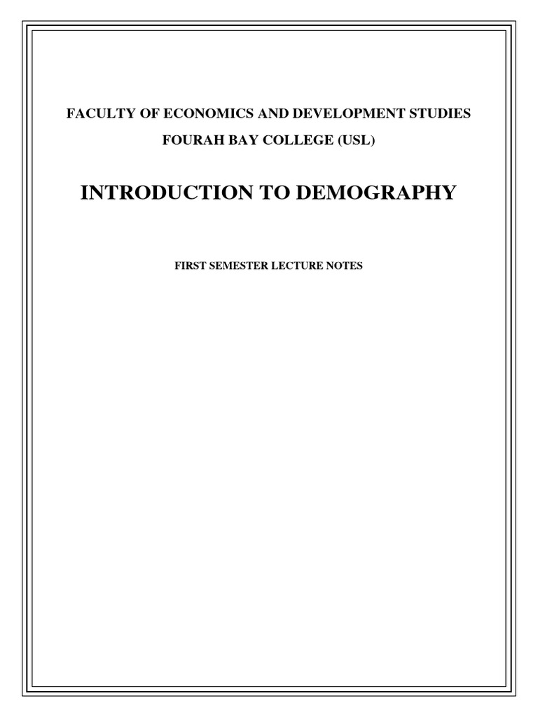 DEMOGRAPHY | PDF | Demography | Census