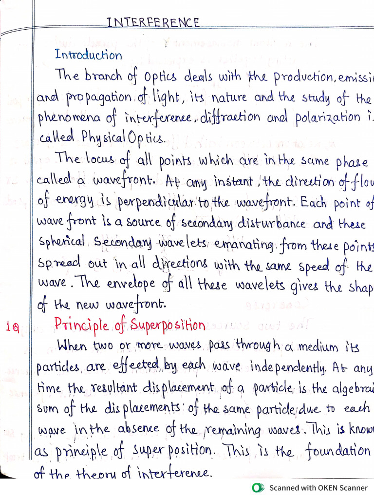 Unit II Interference | PDF