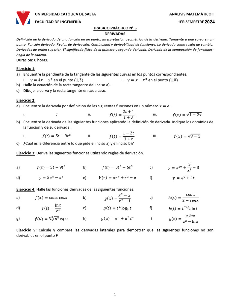TP5 Ami 2024 | Descargar gratis PDF | Derivado | Velocidad