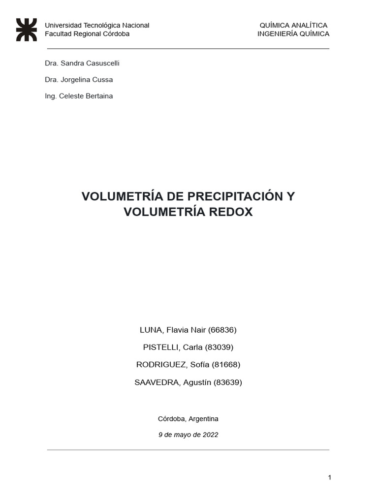 Informe de Segundo Laboratorio 02 - 05 - 2022 | PDF | Valoración | Química Informe de Segundo Laboratorio 02 - 05 - 2022 | PDF | Valoración | Química