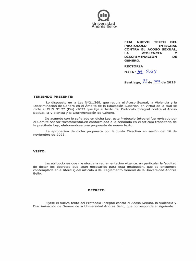Protocolo Integral Contra El Acoso Sexual La Violencia Y Discriminacion 9574