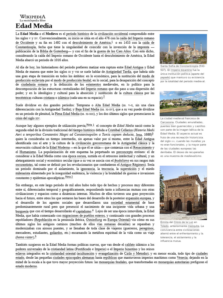 Edad Media | PDF | Edades medias | imperio Bizantino