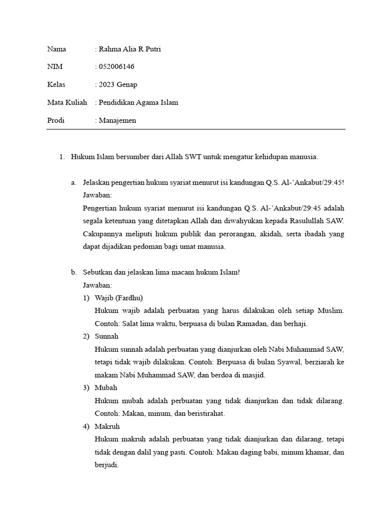 Rahma Alia R Putri (PAI) | PDF