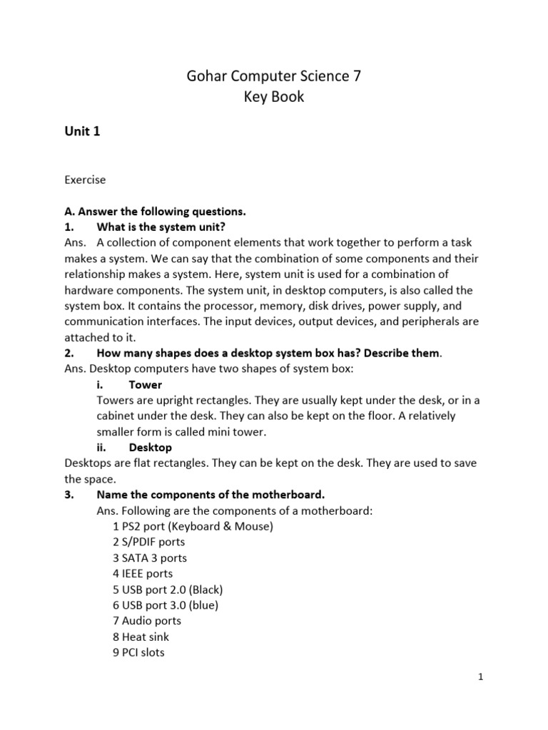 Go Har Computer Science Key Book 07 | PDF | Computer Data Storage | Computer Virus