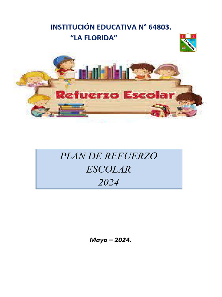 Plan de Refuerzo Escolar-2024 | PDF | Infografia | Educación primaria