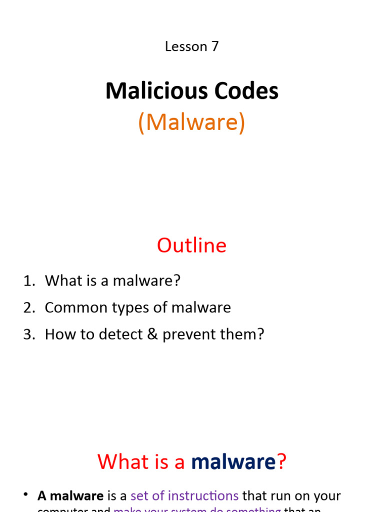 Bài 7 - Malicious Code | PDF | Computer Virus | Malware