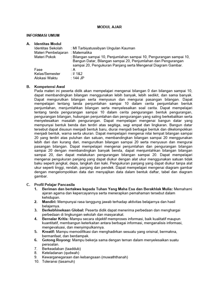 Modul Ajar Math | PDF