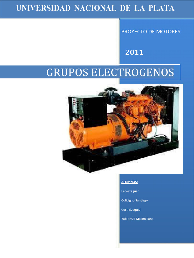 Grupos Electrógenos: Motores y Combustibles | PDF | Combustibles ...