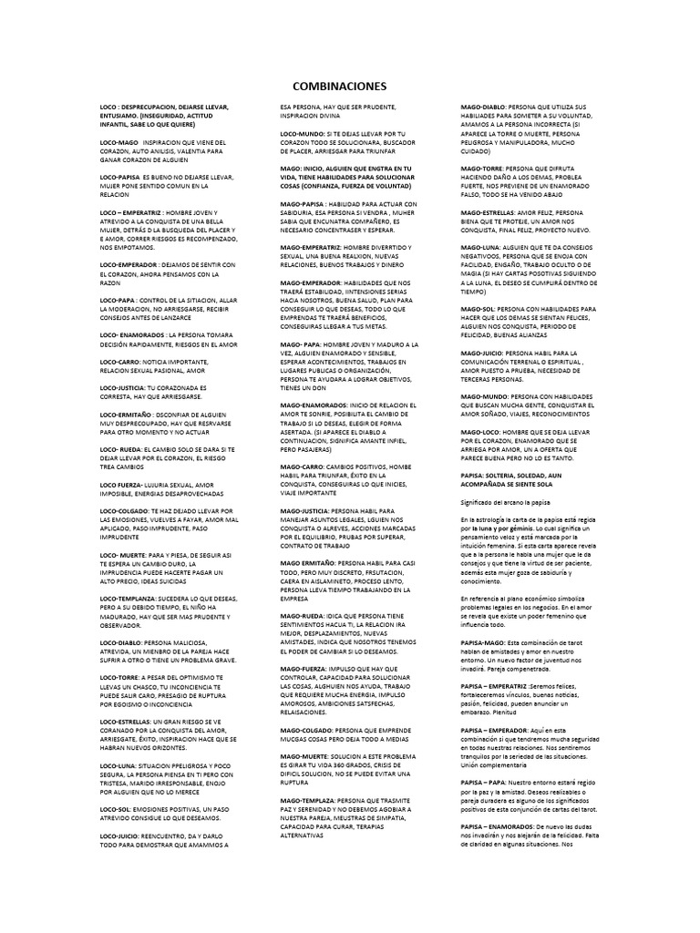 COMBINACIONES | PDF | Amor | Felicidad