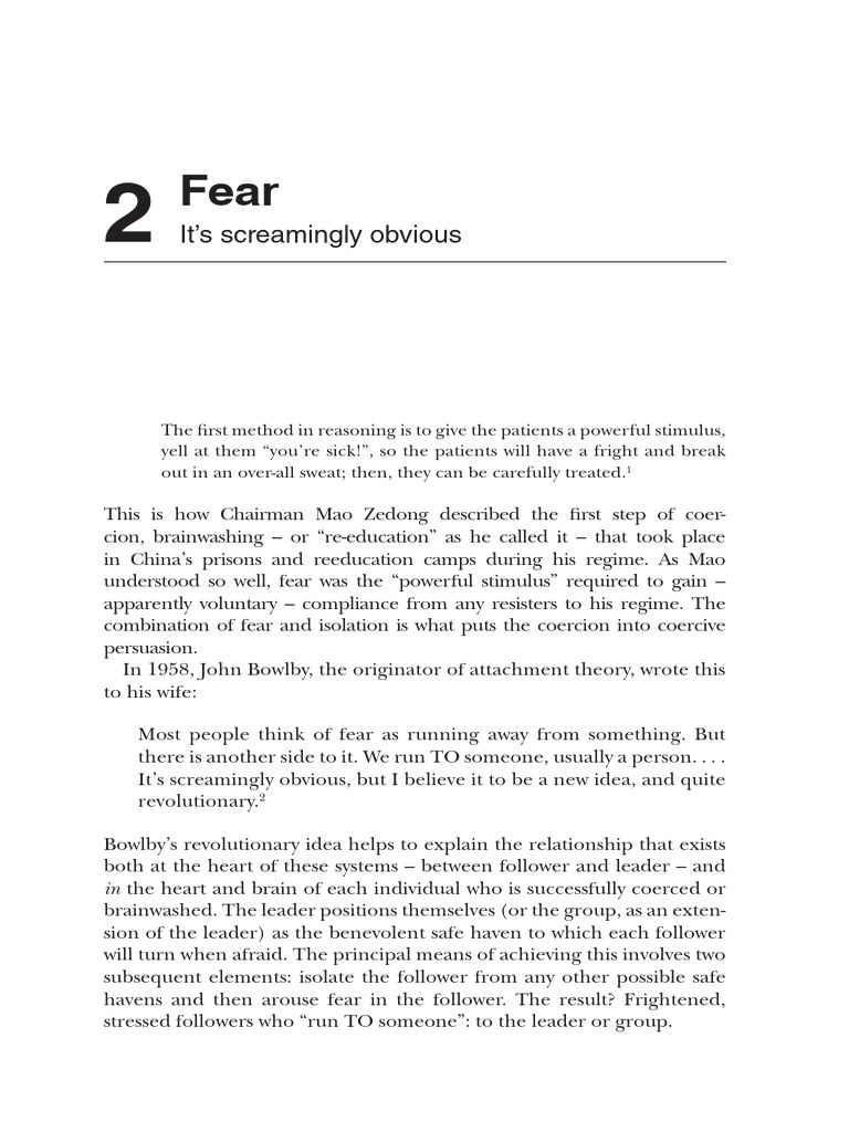 Stein-2021-Terror, Love and Brainwashing - Chp2 | PDF | Attachment Theory | Psychological Trauma