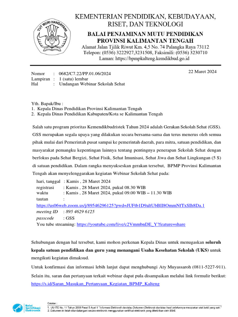 Surat Webinar GSS | PDF