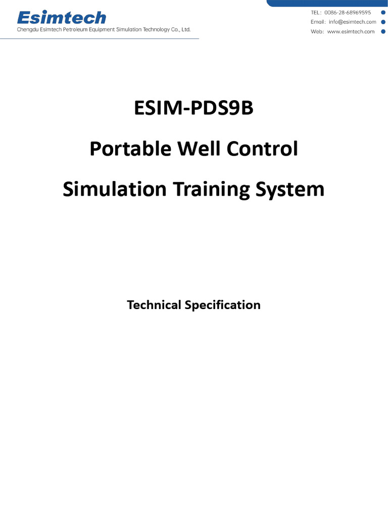 ESIM PDS9B Portable Well Control Simulation Training System Technical ...