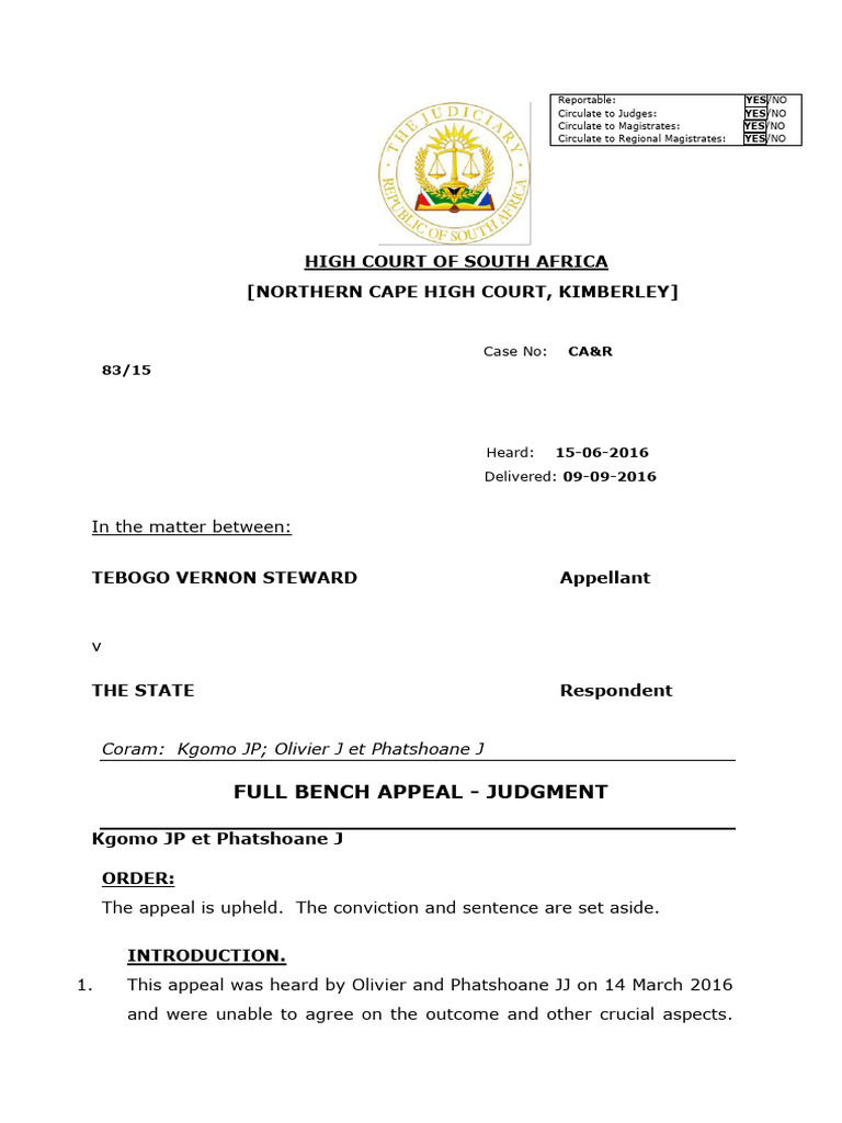 S V Steward | PDF | Justice Of The Peace | Judgment (Law)