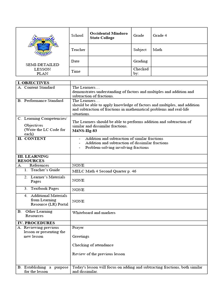Semi Detailed Lesson Plan | Download Free PDF | Learning | Education Theory