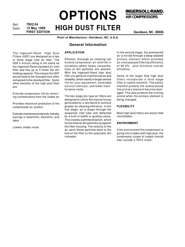 mis- opt hd filter | PDF | Dust | Gas Technologies