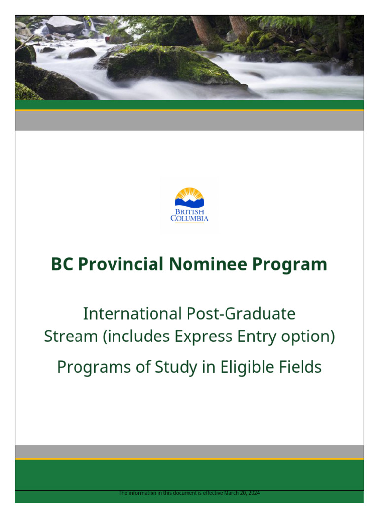 BC-PNP-IPG-Eligible-Programs-of-Study | PDF | Engineering | Science