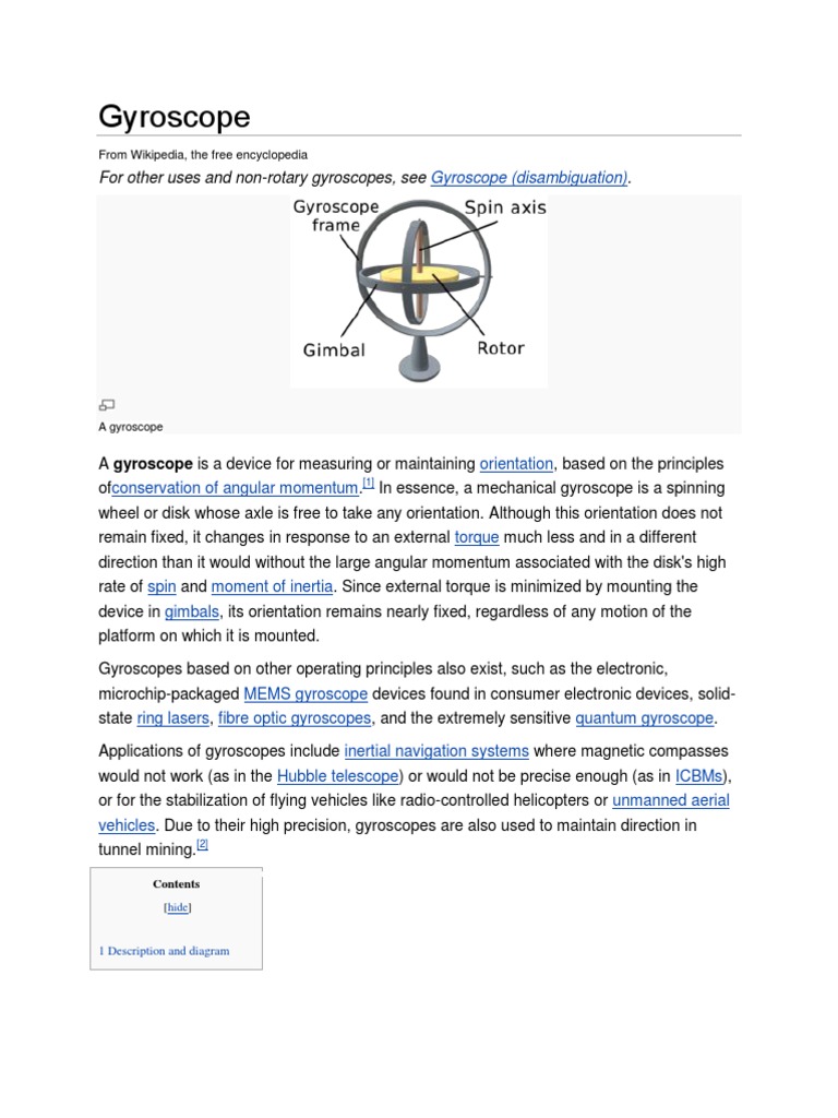 Gyroscope | PDF | Gyroscope | Classical Mechanics