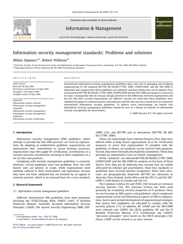 Information Security Management Standards - 2009 | PDF | Information Security | Risk