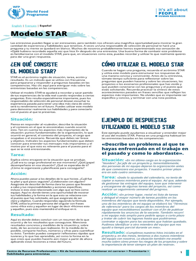 Modelo Star - WFP | PDF