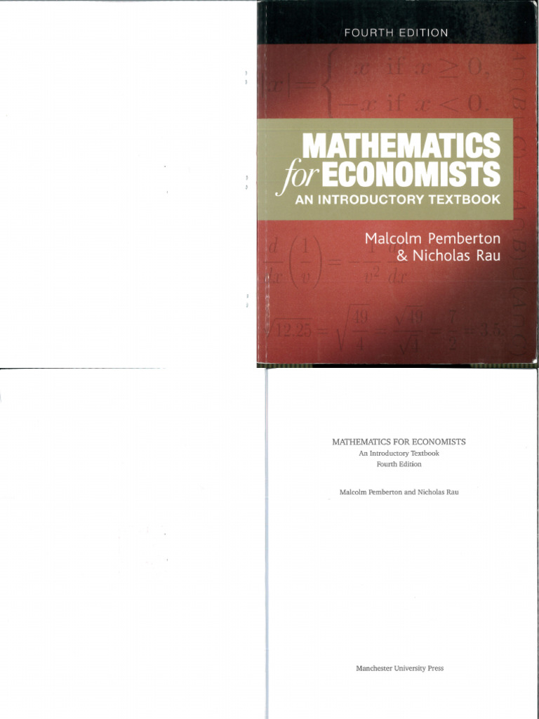 (Ch. 1-18) Malcolm Pemberton and Nicholas Rau - Mathematics For Economists - An Introductory ...