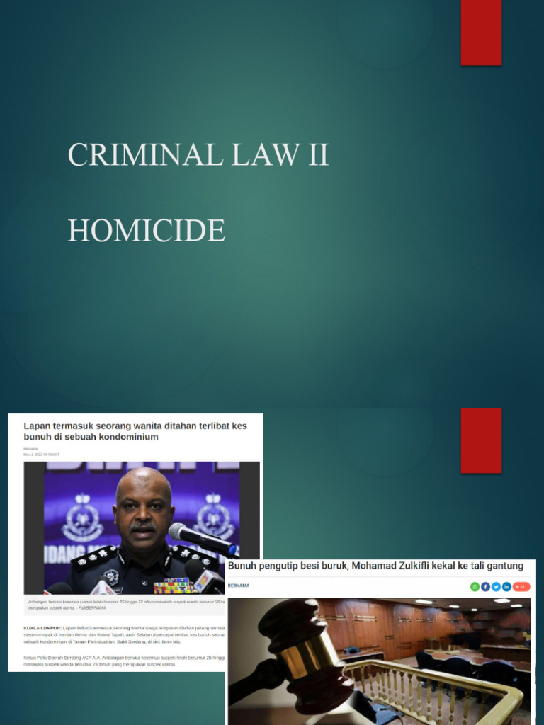 Culpable Homicide & Murder | PDF | Murder | Mens Rea