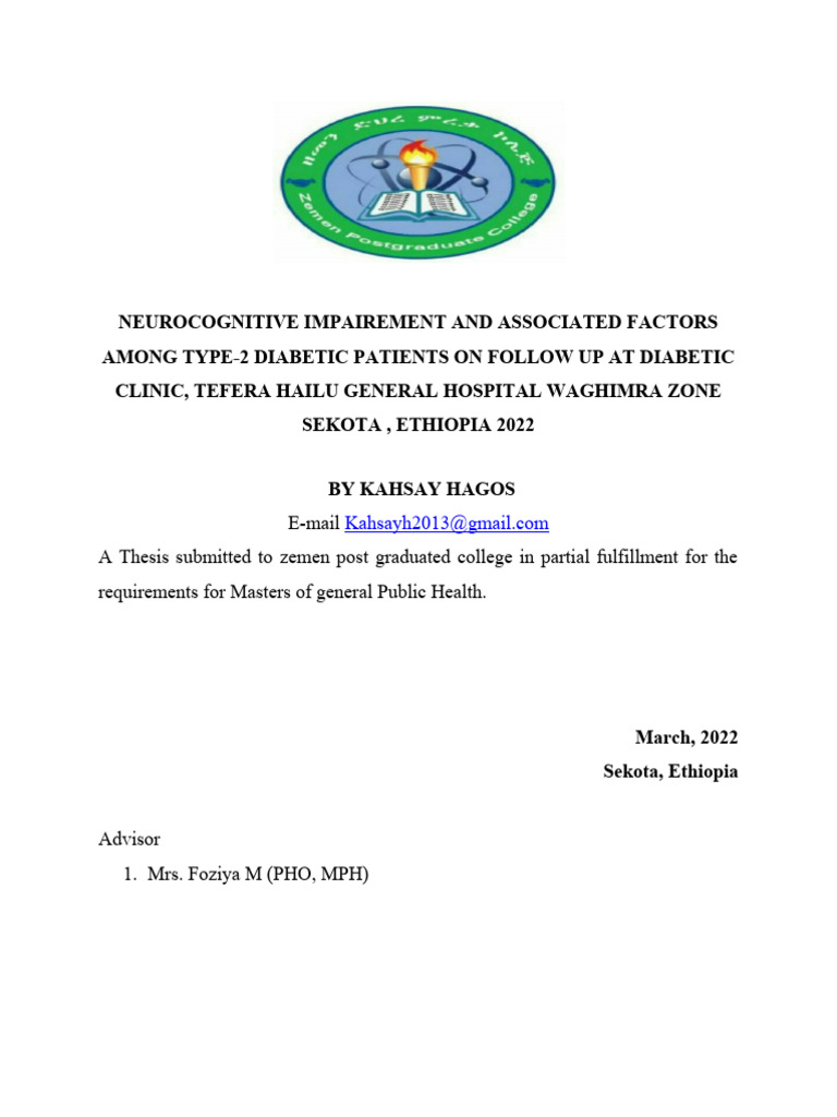 Thesis Final Draft | PDF | Diabetes | Chronic Condition