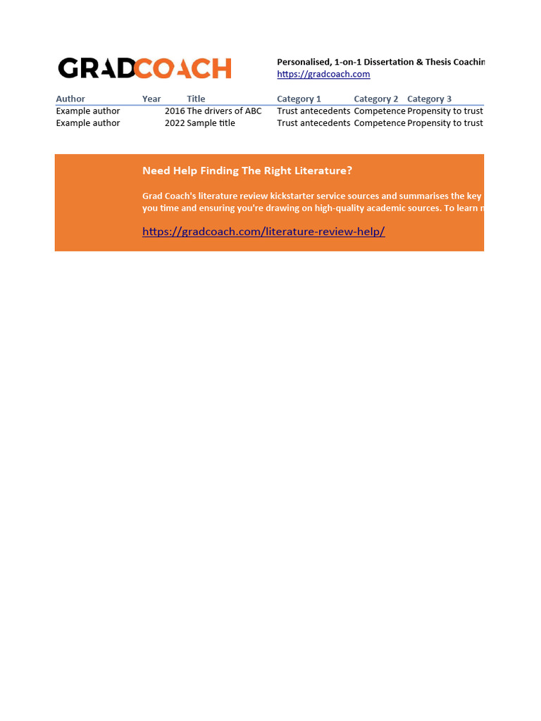Literature Review Catalogue Template | PDF | Literature Review ...