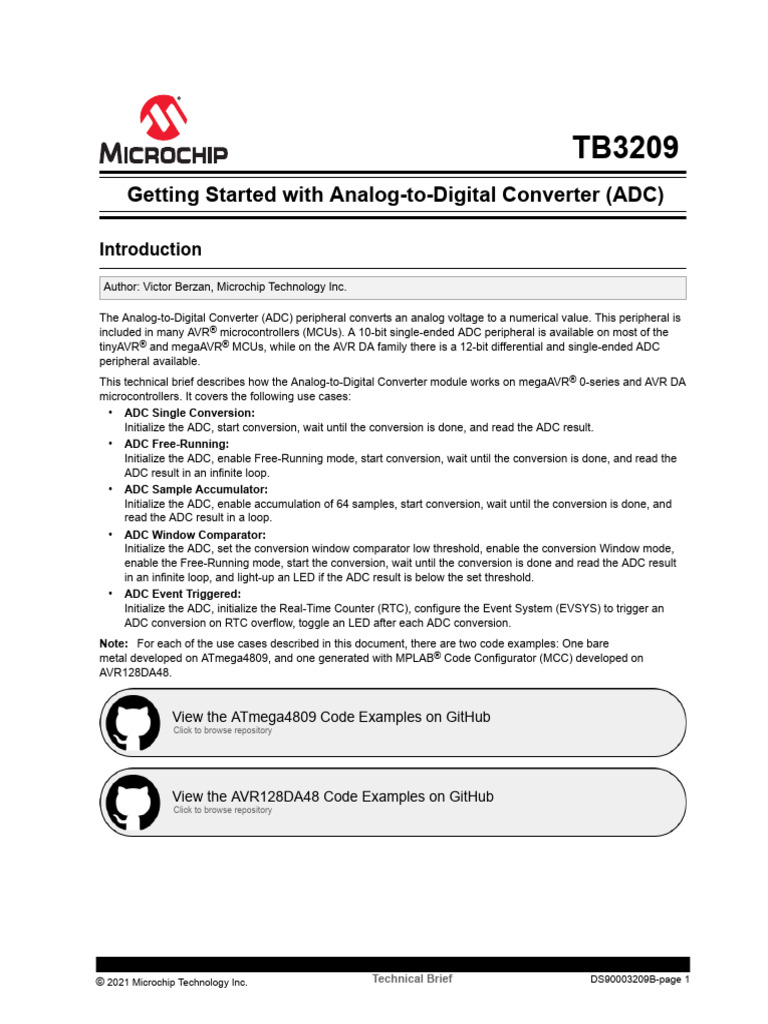 TB3209 Getting Started With ADC DS90003209 | PDF | Analog To Digital ... TB3209 Getting Started With ADC DS90003209 | PDF | Analog To Digital ...