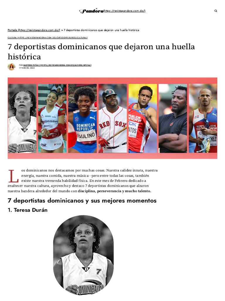 7 deportistas dominicanos destacados | PDF | Eventos deportivos ...