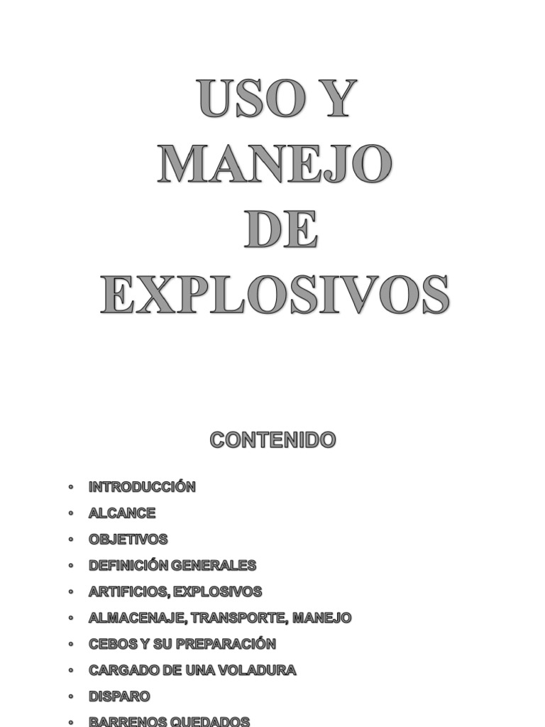 06 Uso y Manejo de Explosivos | PDF