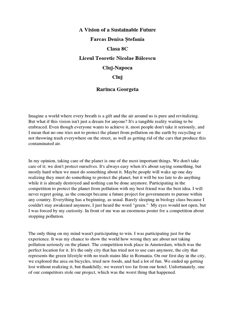 A Vision Of A Sustainable Future Download Free Pdf Sustainability