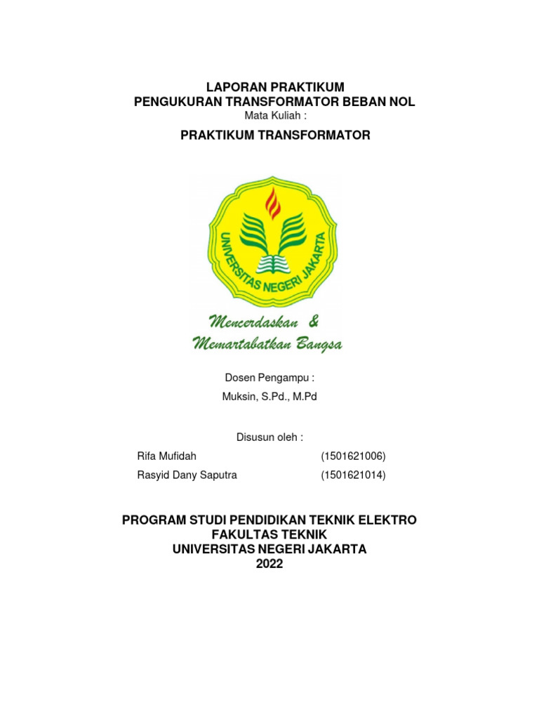 Laporan Praktikum Trafo Beban Nol | PDF