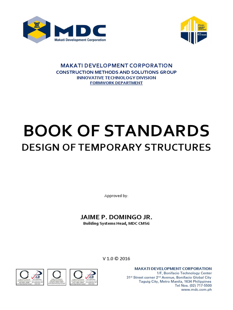 BOOK OF STANDARDS - Design of Temporary Structures Updated 170803 | PDF ...