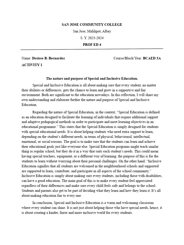 Prof Ed 8 | PDF | Inclusion (Education) | Learning