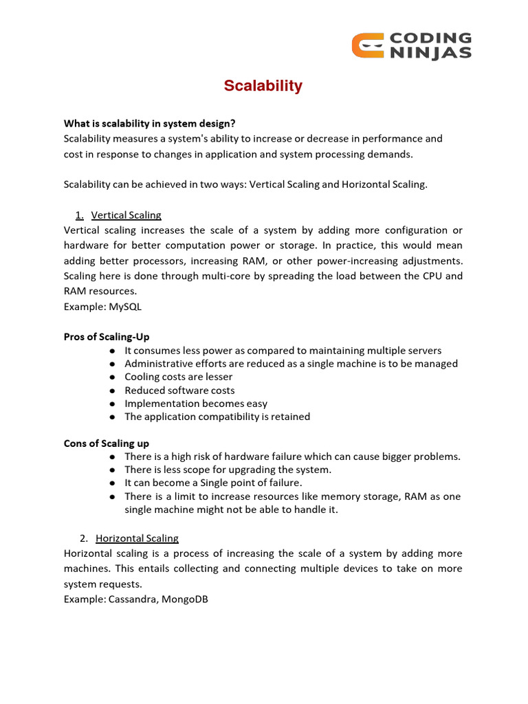 Scalability: What Is Scalability in System Design? | PDF | Scalability | Information And ...