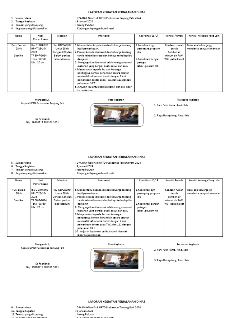 Lap Kunjungan Bumil Resti 2024 | PDF
