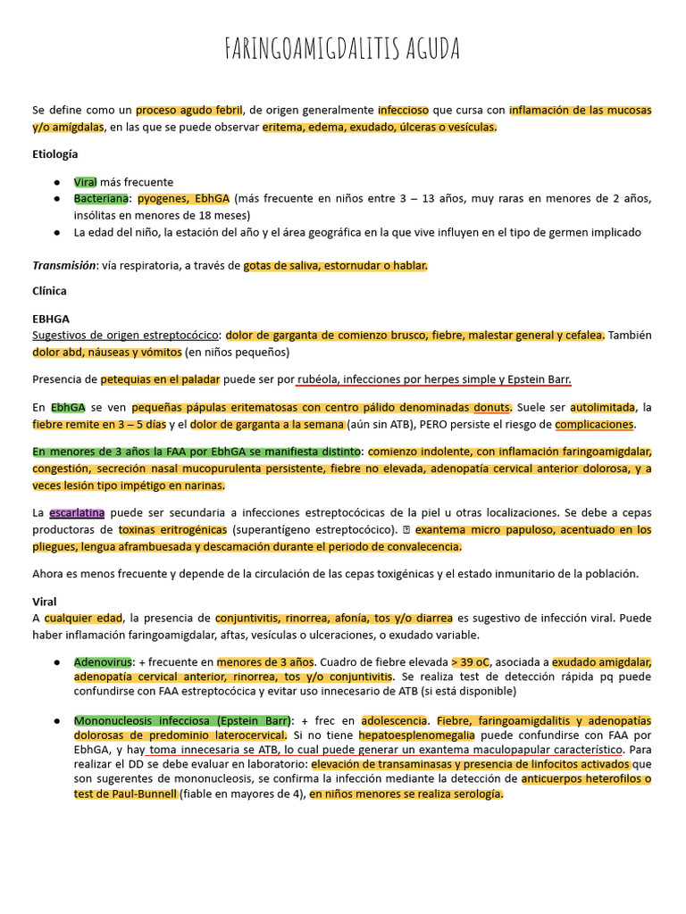 FARINGITIS - OTITIS - Pediatria | PDF | Enfermedades y trastornos ...