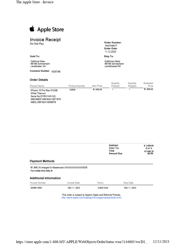 Apple Receipt | PDF | Apple Inc. | Computing