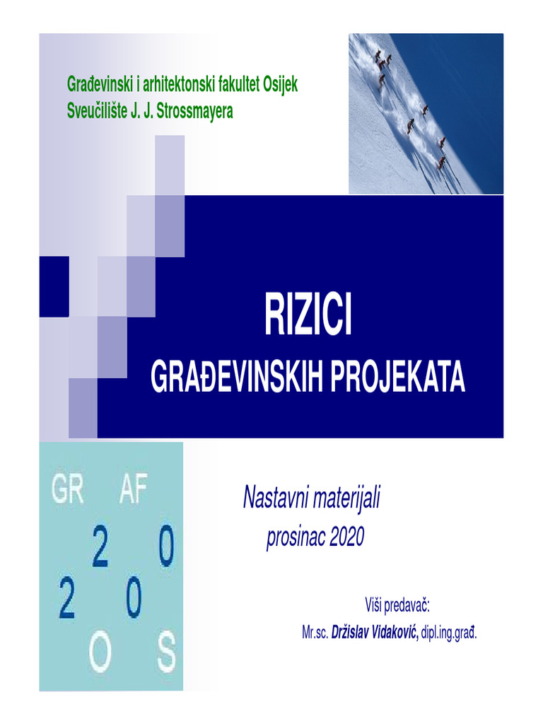 Rizici Gradj Projekata Predavanja Ogii 2020 | PDF